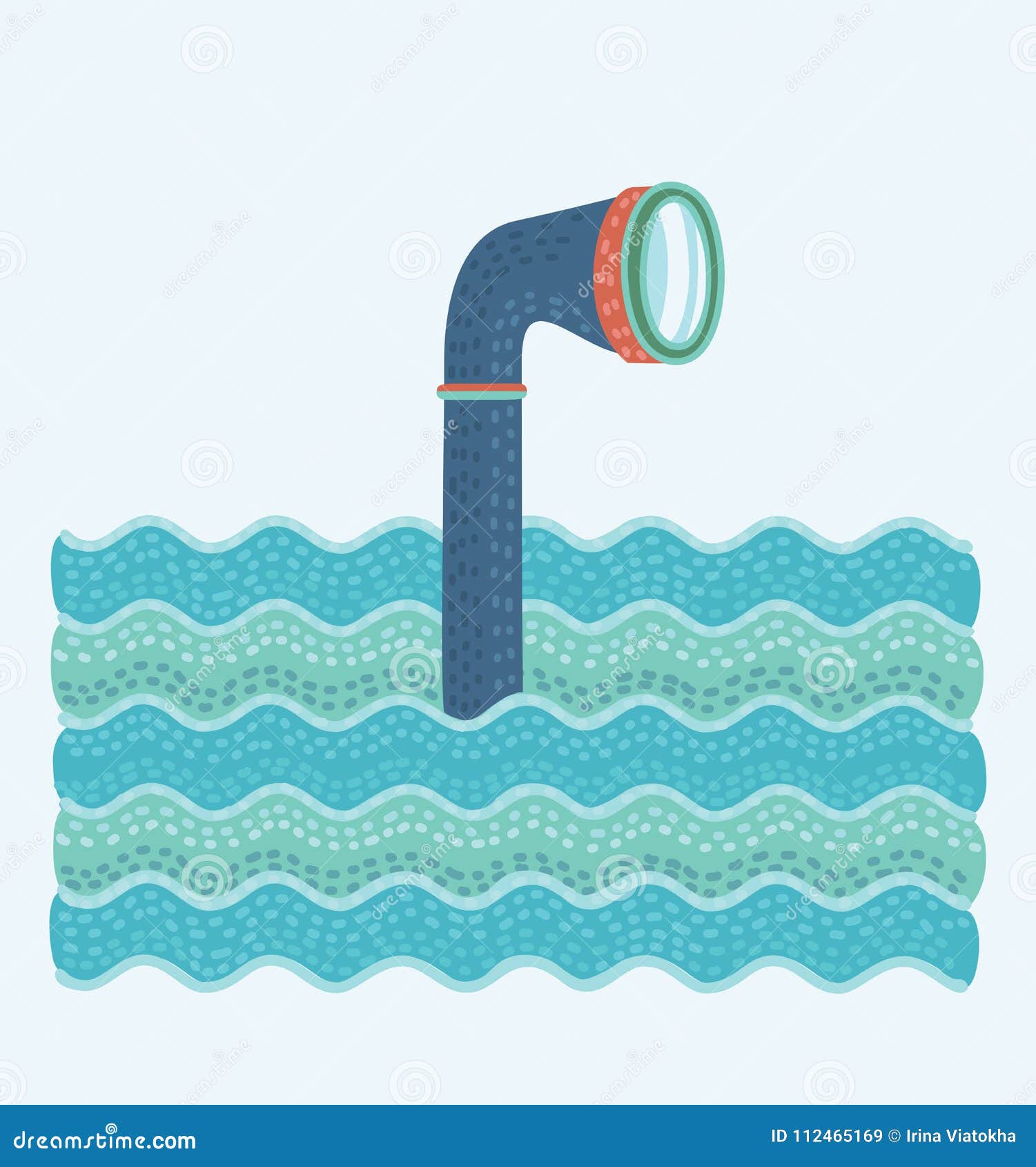 Metal Periscope in the Waves Above the Water. Stock Vector ...