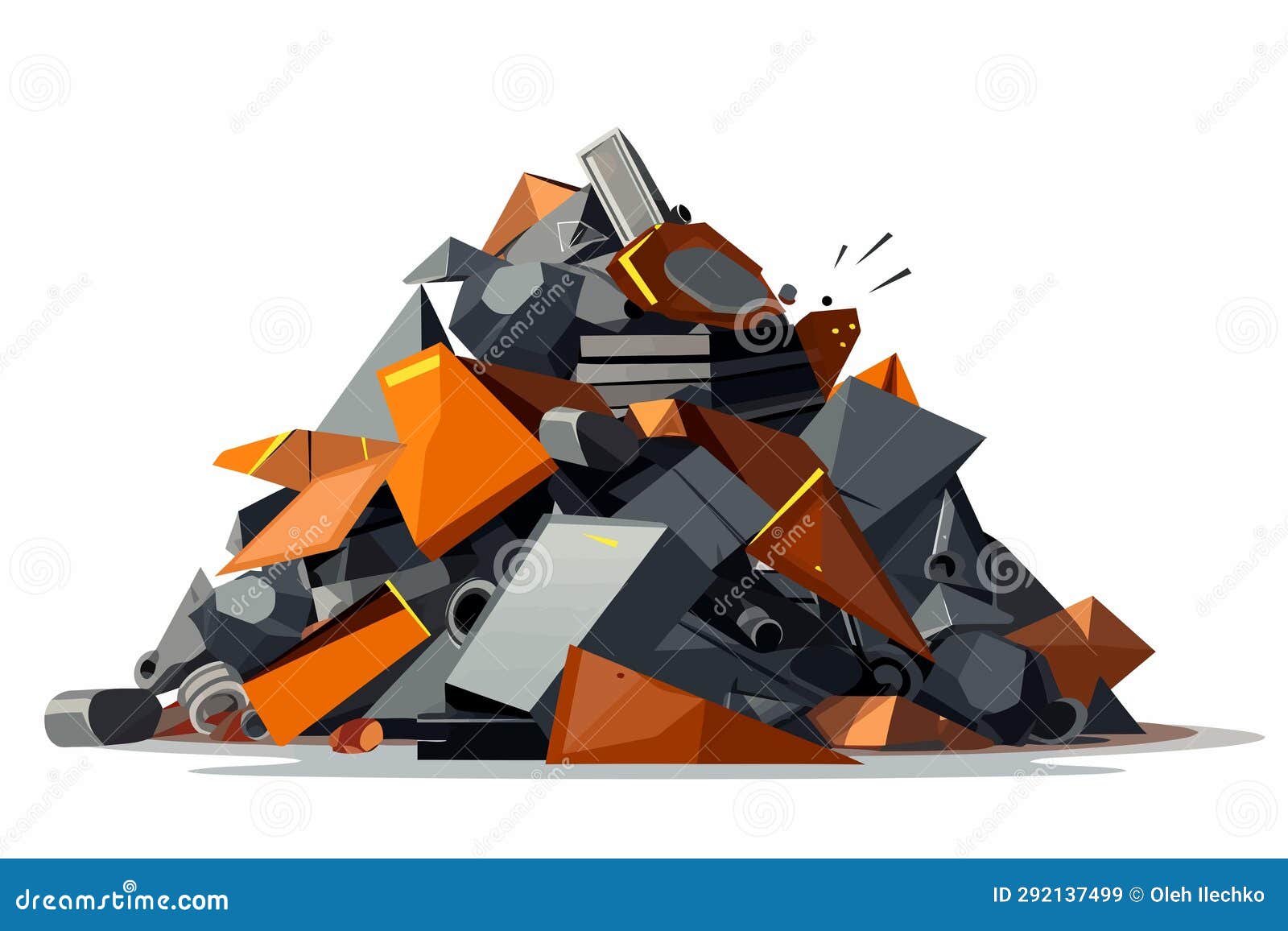 Metal Pile of Trash Vector Flat Minimalistic Isolated Vector Style ...