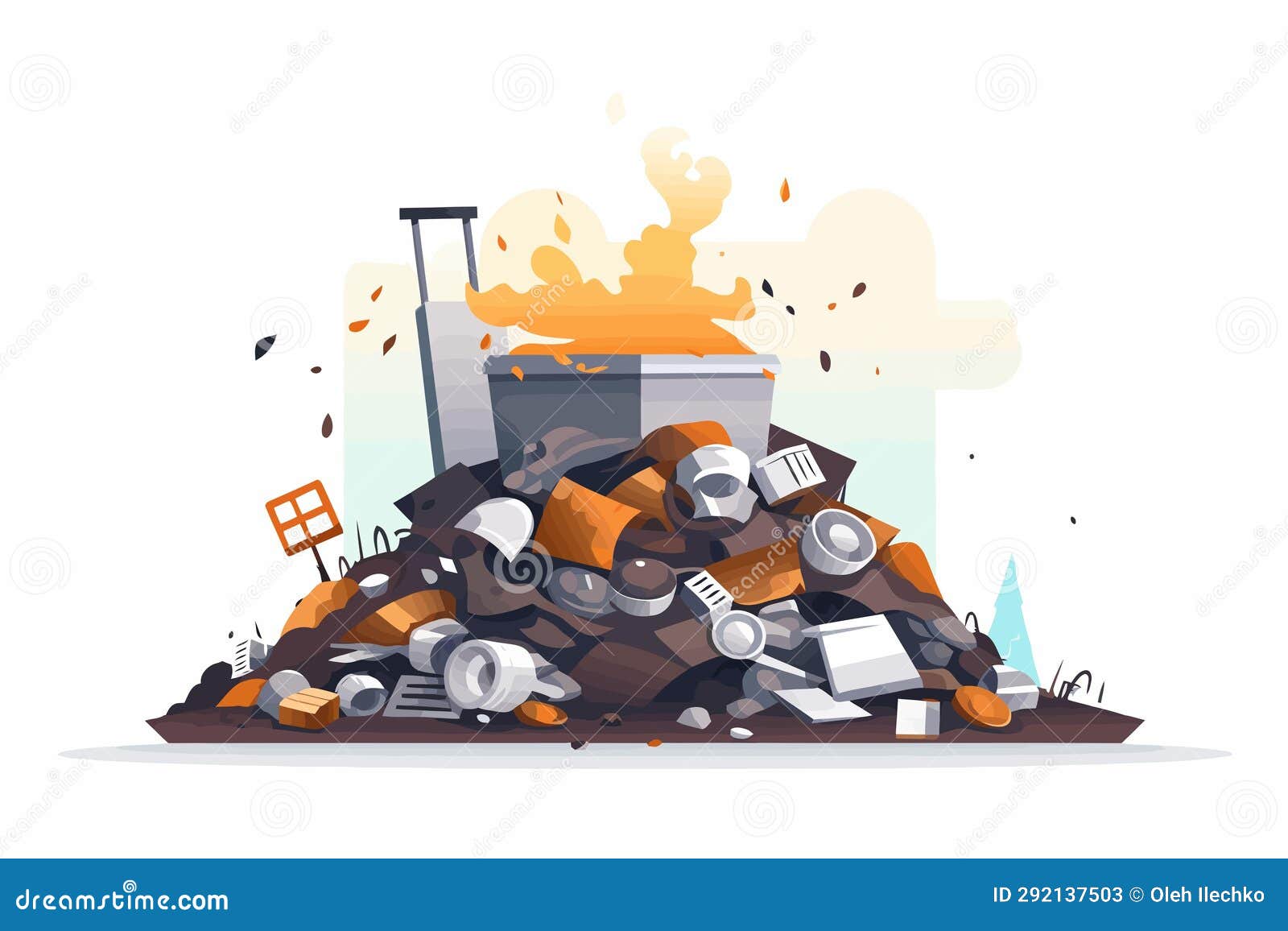 Metal Pile of Trash Vector Flat Minimalistic Isolated Vector Style ...