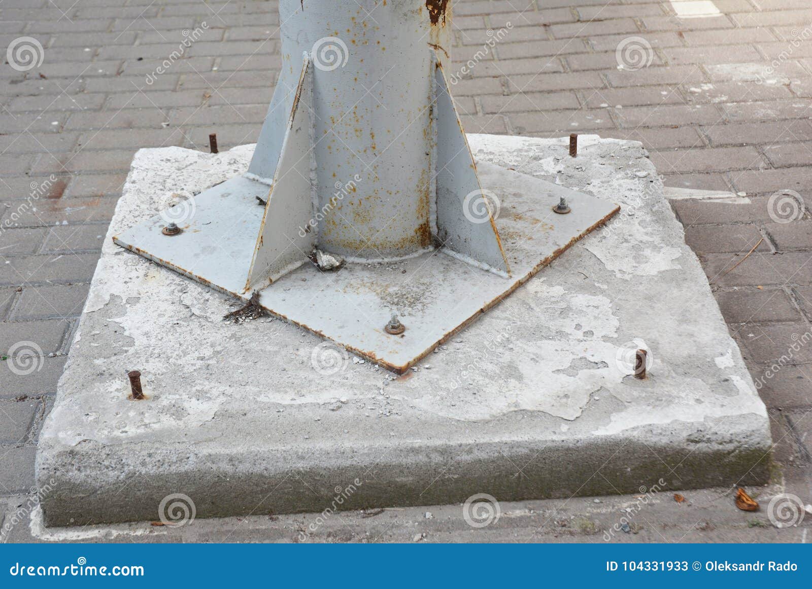 Metal Pillar on the Construction Building Site. Stock Image - Image of ...