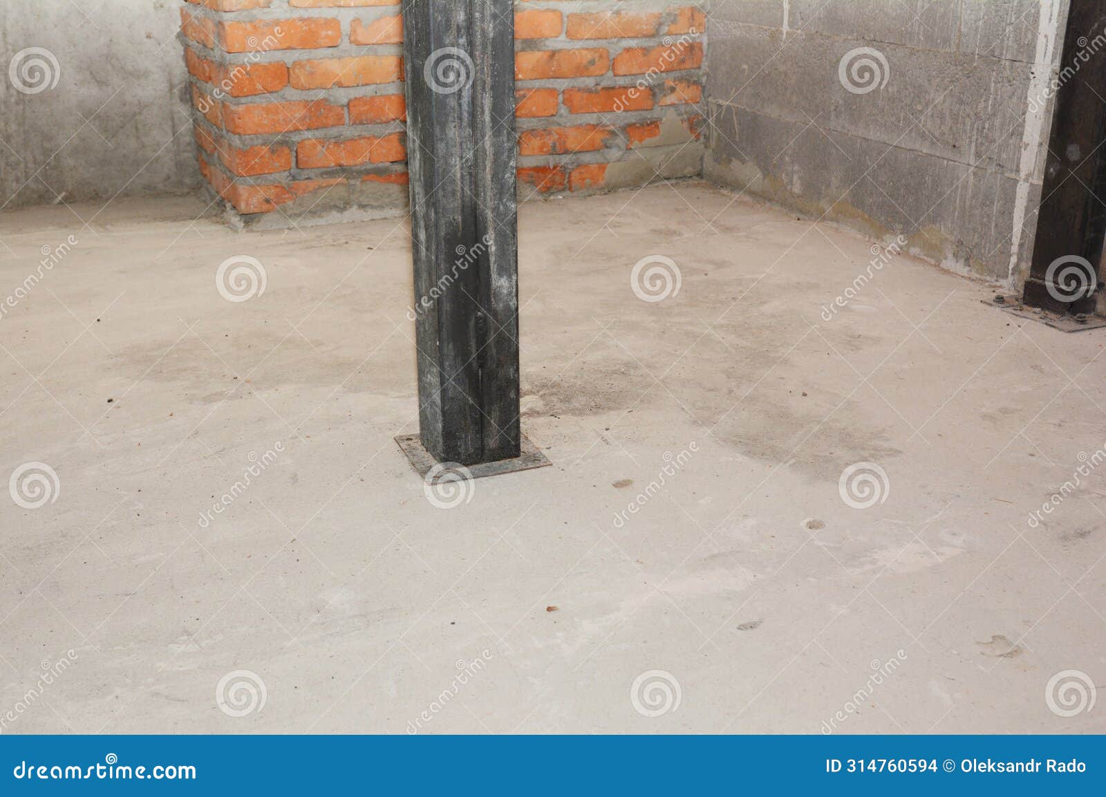 Metal Pillar Structure Of Modern Office Architecture Glass Roof Stock ...