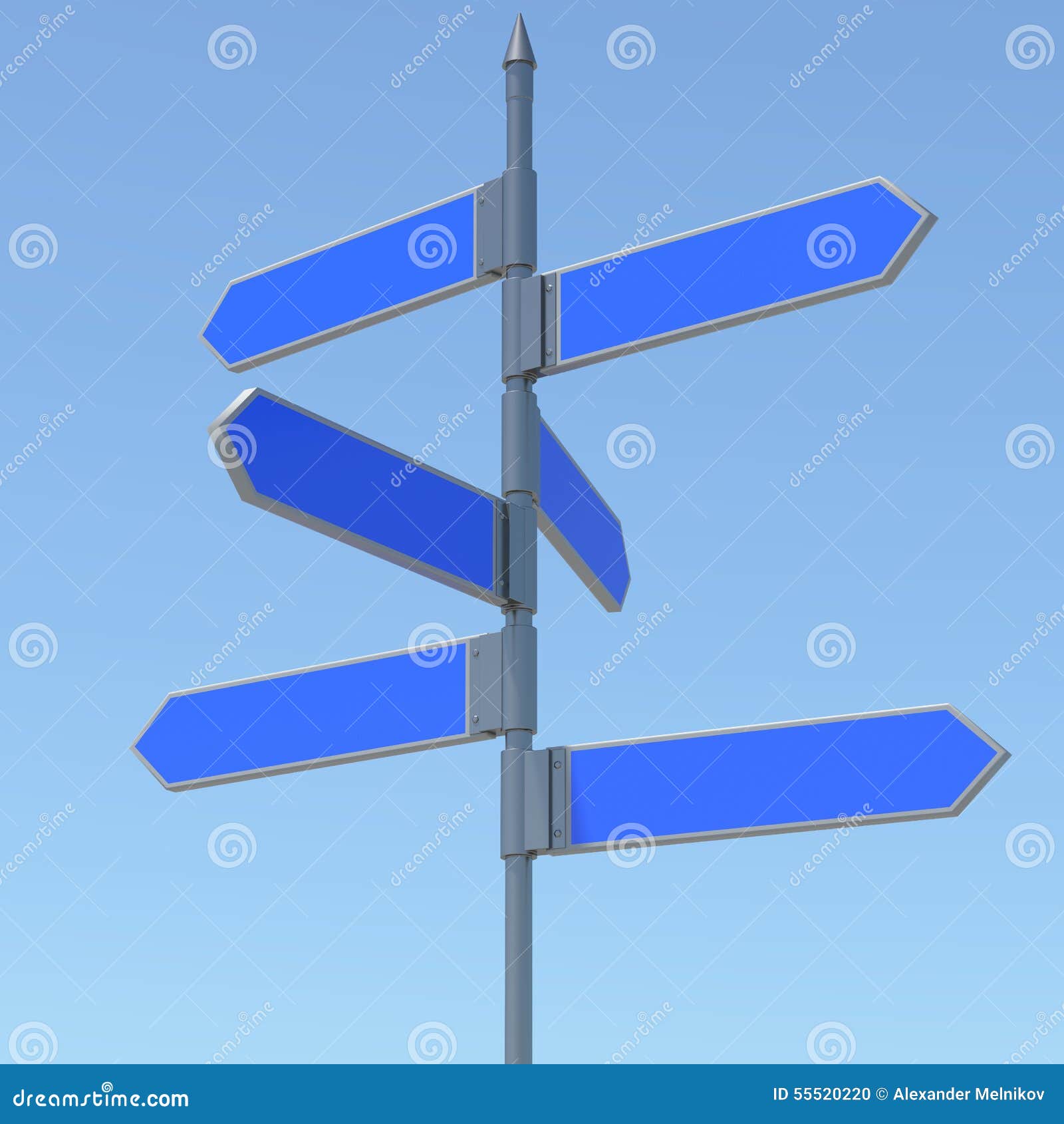 Metal Pillar with Signposts Directions Stock Illustration ...