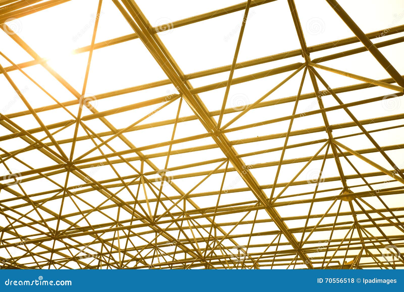 Metal Pillar Structure of Modern Office Architecture Glass Roof Stock ...