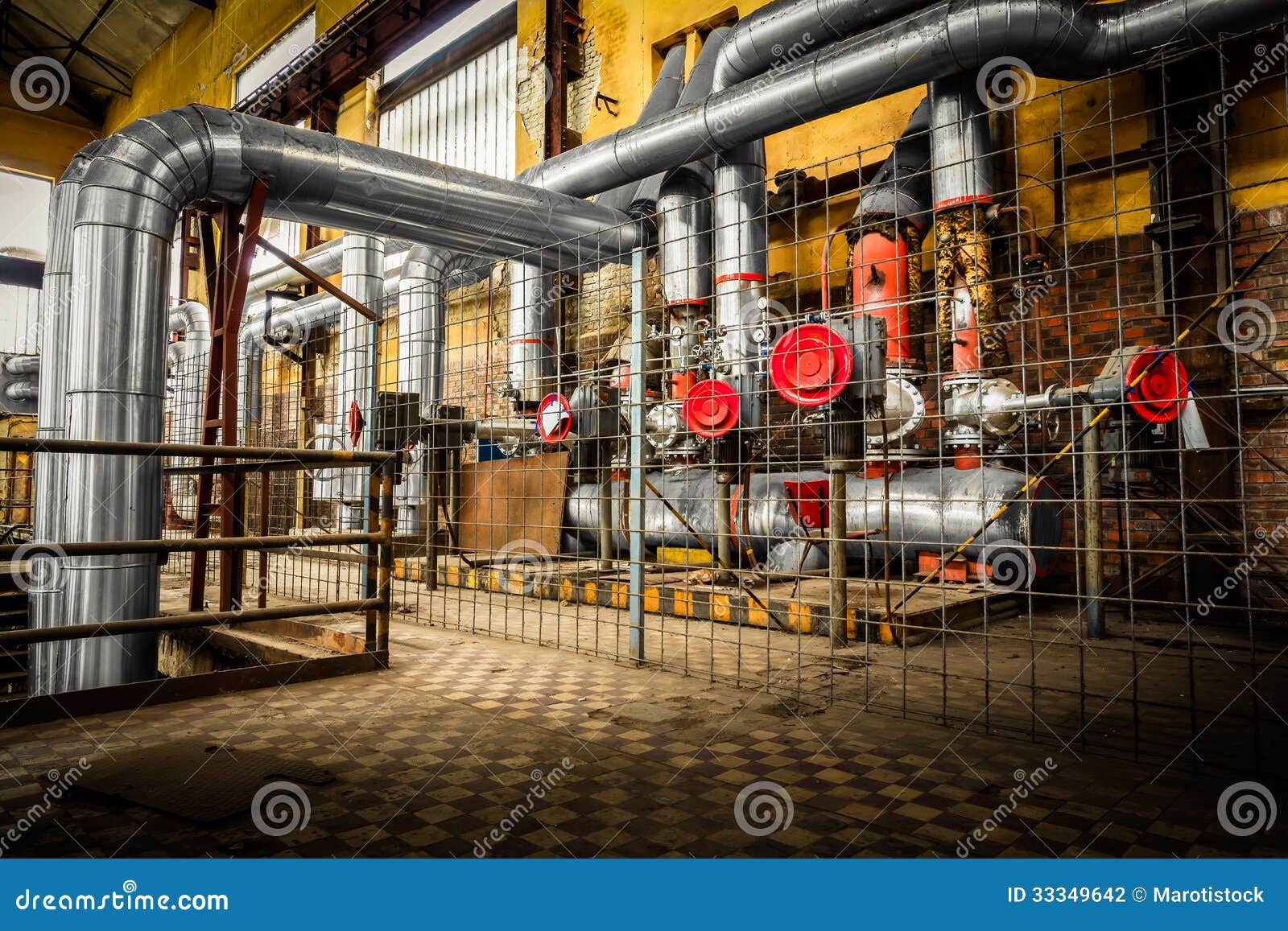 Metal Pipe Cable in an Old Desolate Firm Stock Photo - Image of ...