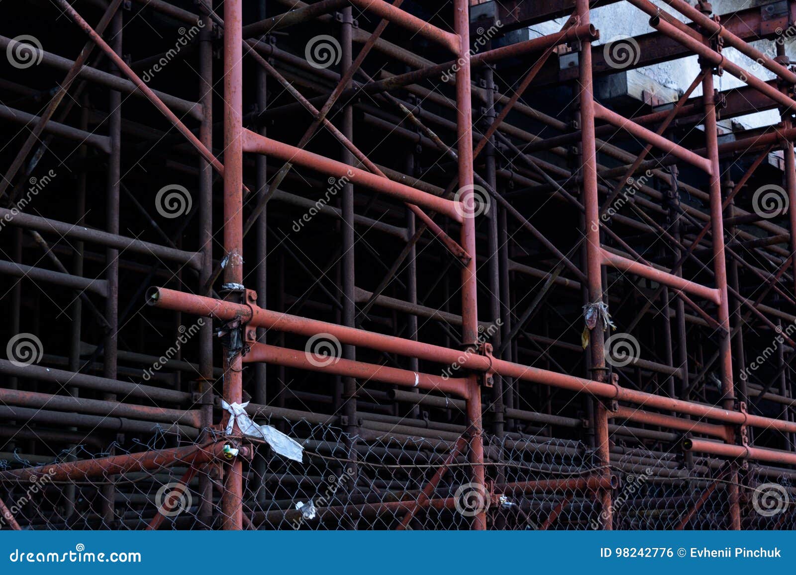 Metal Pipe Construction Support For Concrete Blocks Stock Photo ...