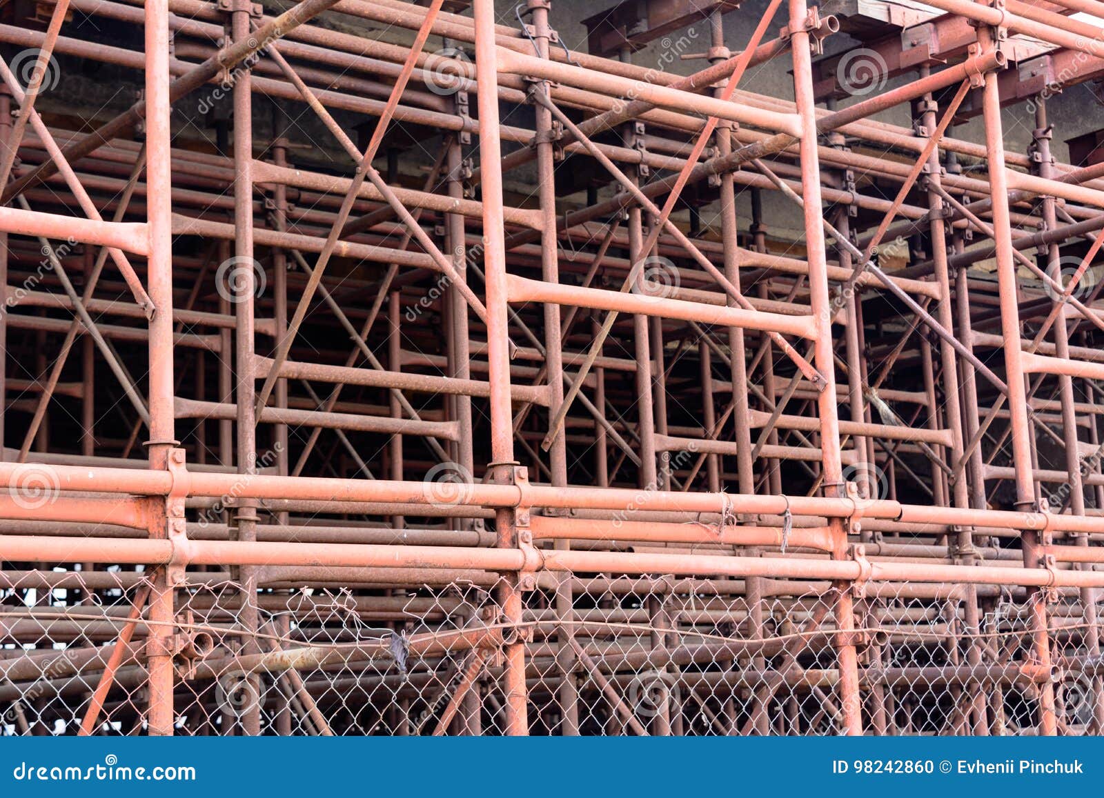 Metal Pipe Construction Support for Concrete Blocks Stock Photo - Image ...