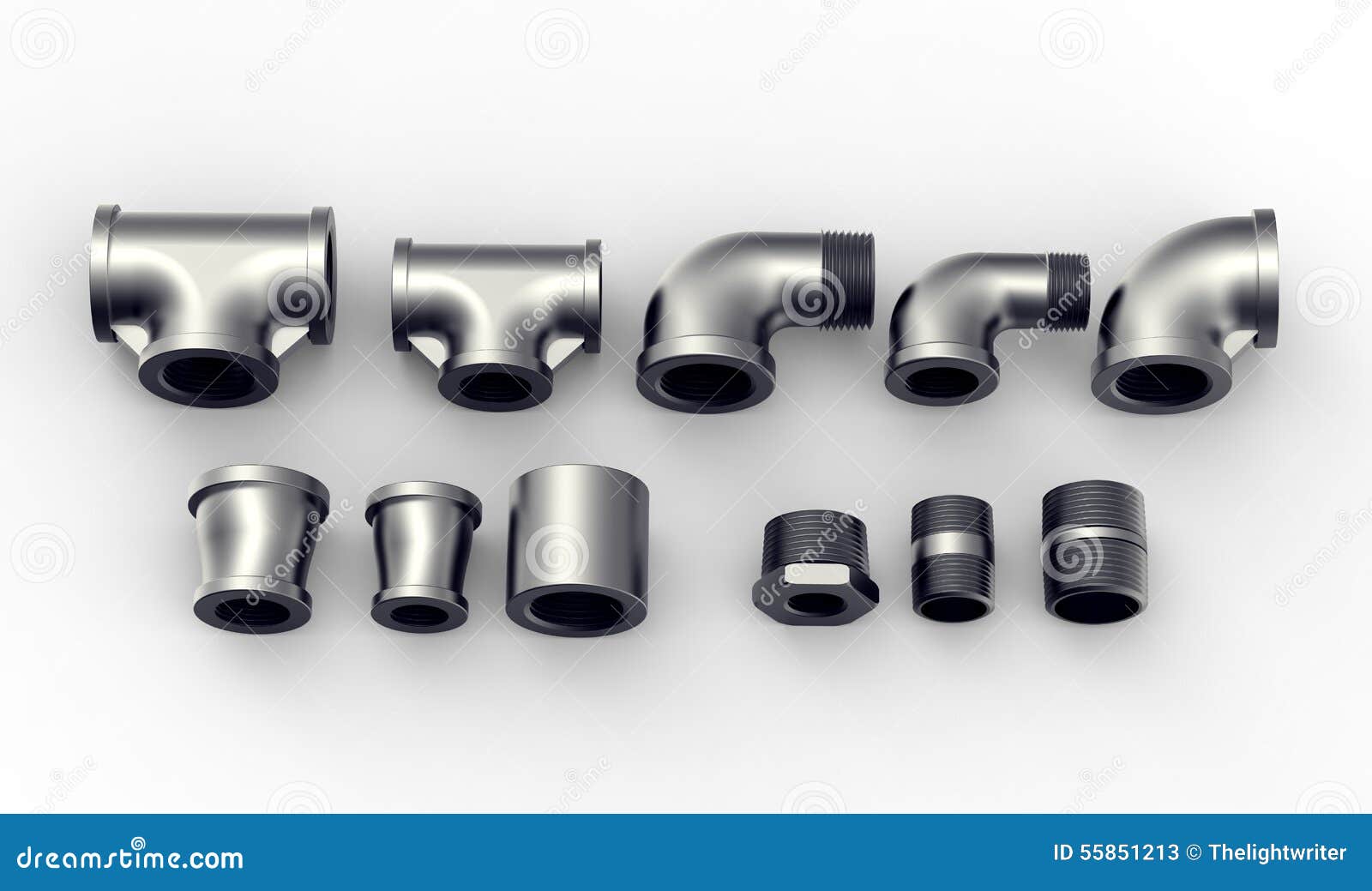 Metal Pipe Fitting on a White Background Stock Illustration ...