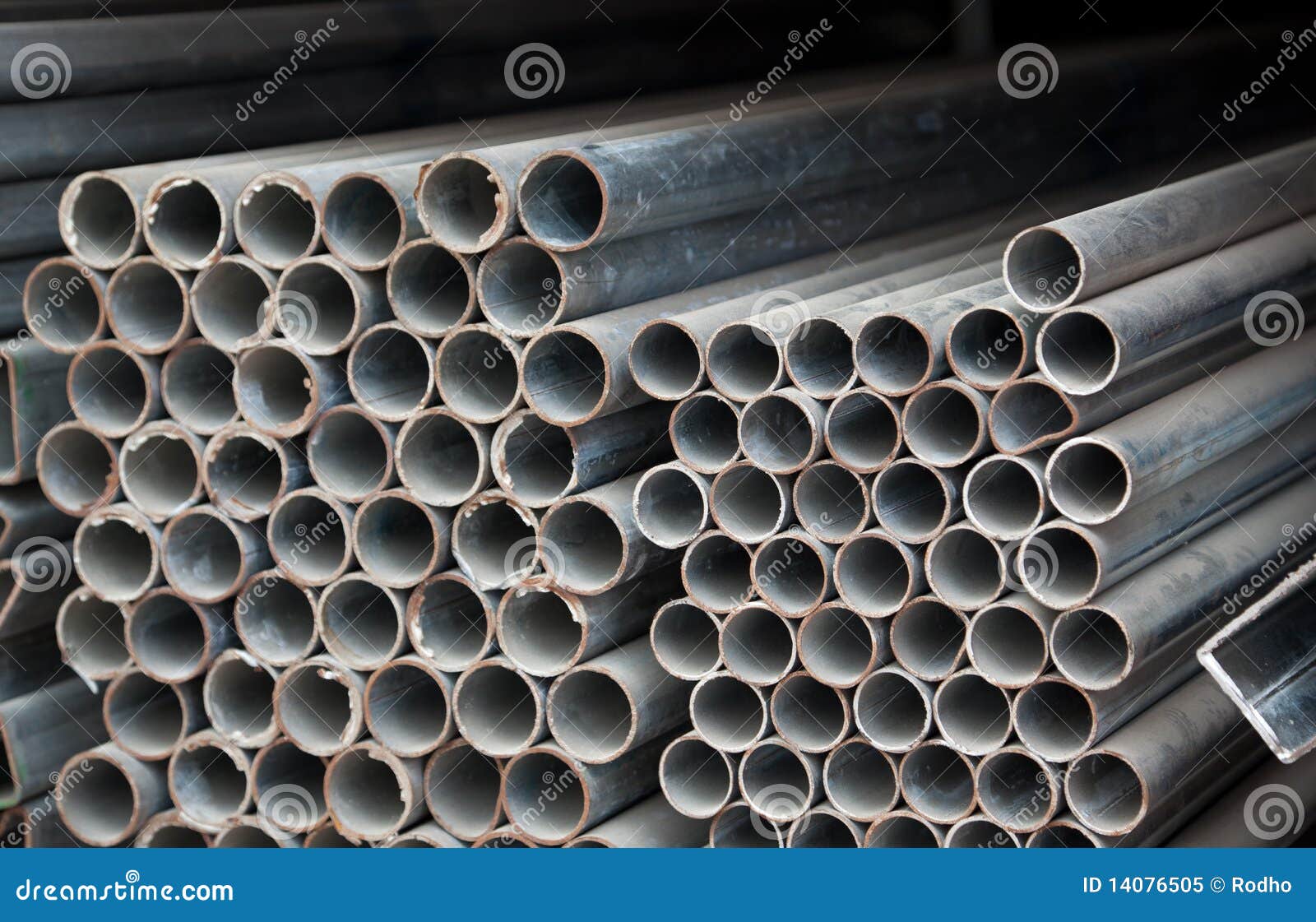 Metal pipe stack stock image. Image of girder, group - 14076505