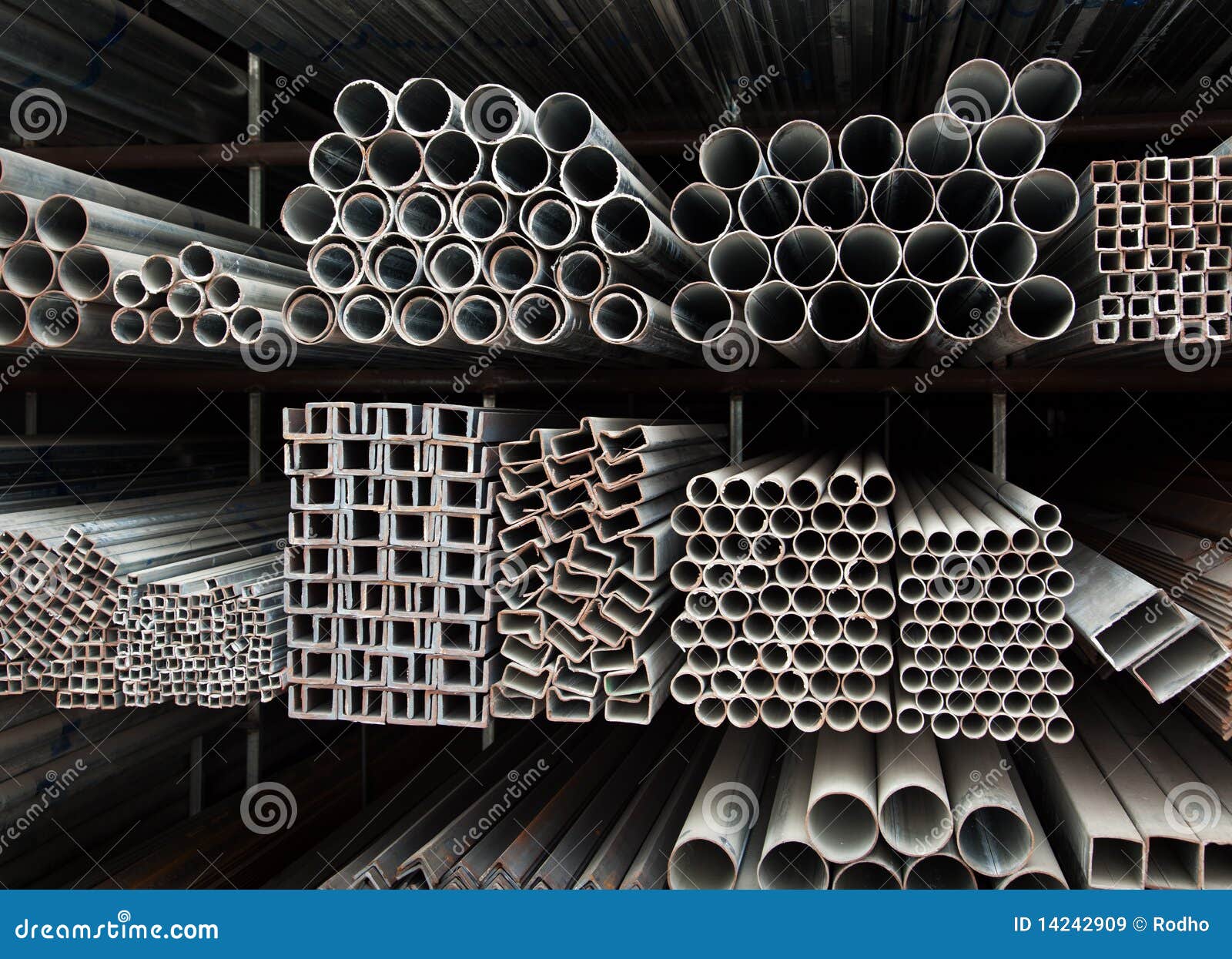 Metal pipe stack stock image. Image of ferrous, iron - 14242909