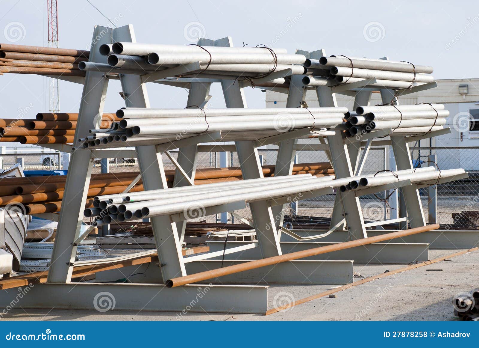 Metal Pipe Stack on Warehouse Stock Photo - Image of equipment ...