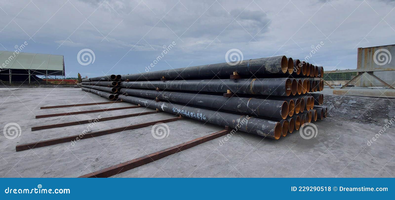Metal Pipe Stacking Storage Safety Stock Photo - Image of vehicle ...