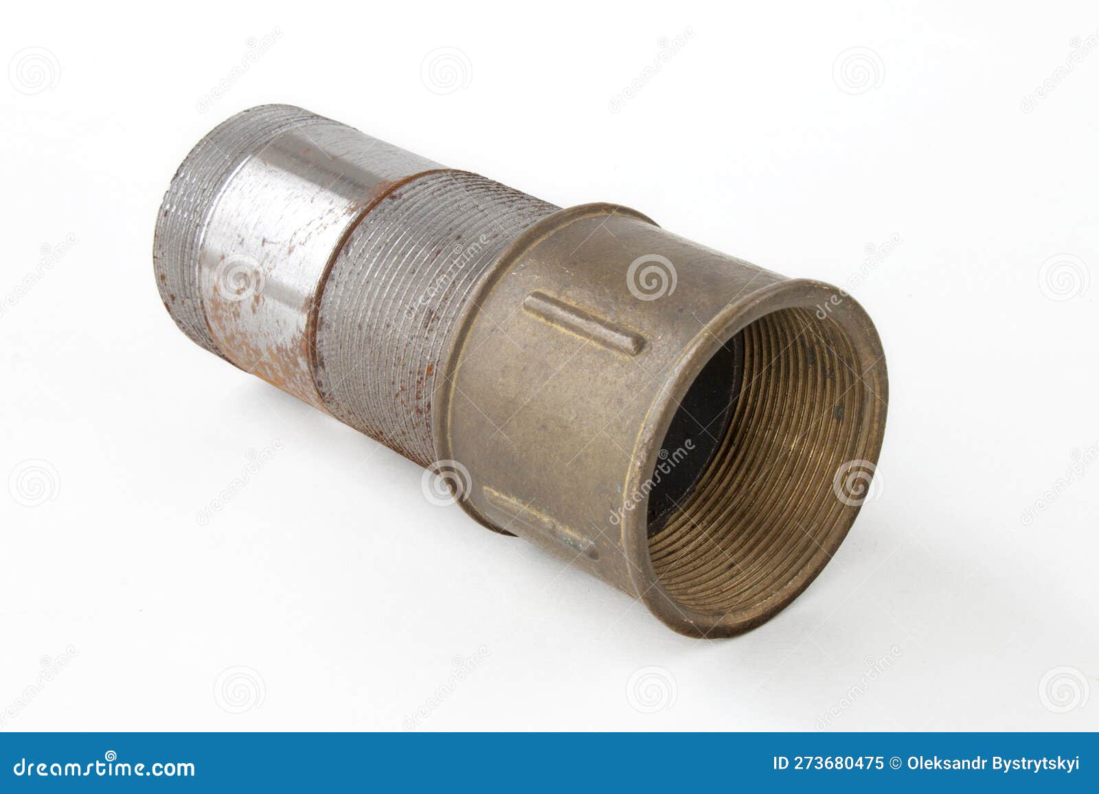 Metal Pipe with Thread, Coupling for Pipes, Pipe Fitting Stock Image ...