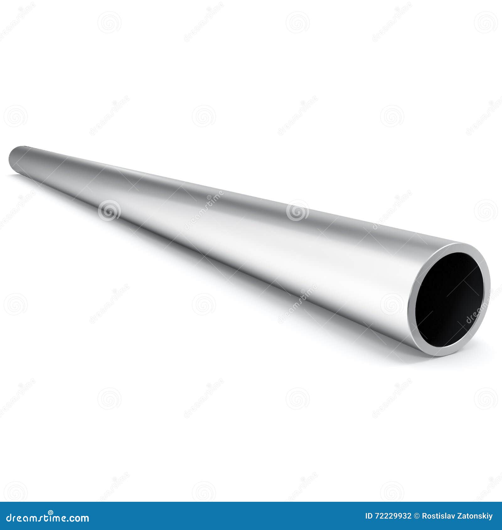 Metal Pipe on White Background. 3d Illustration Stock Illustration ...