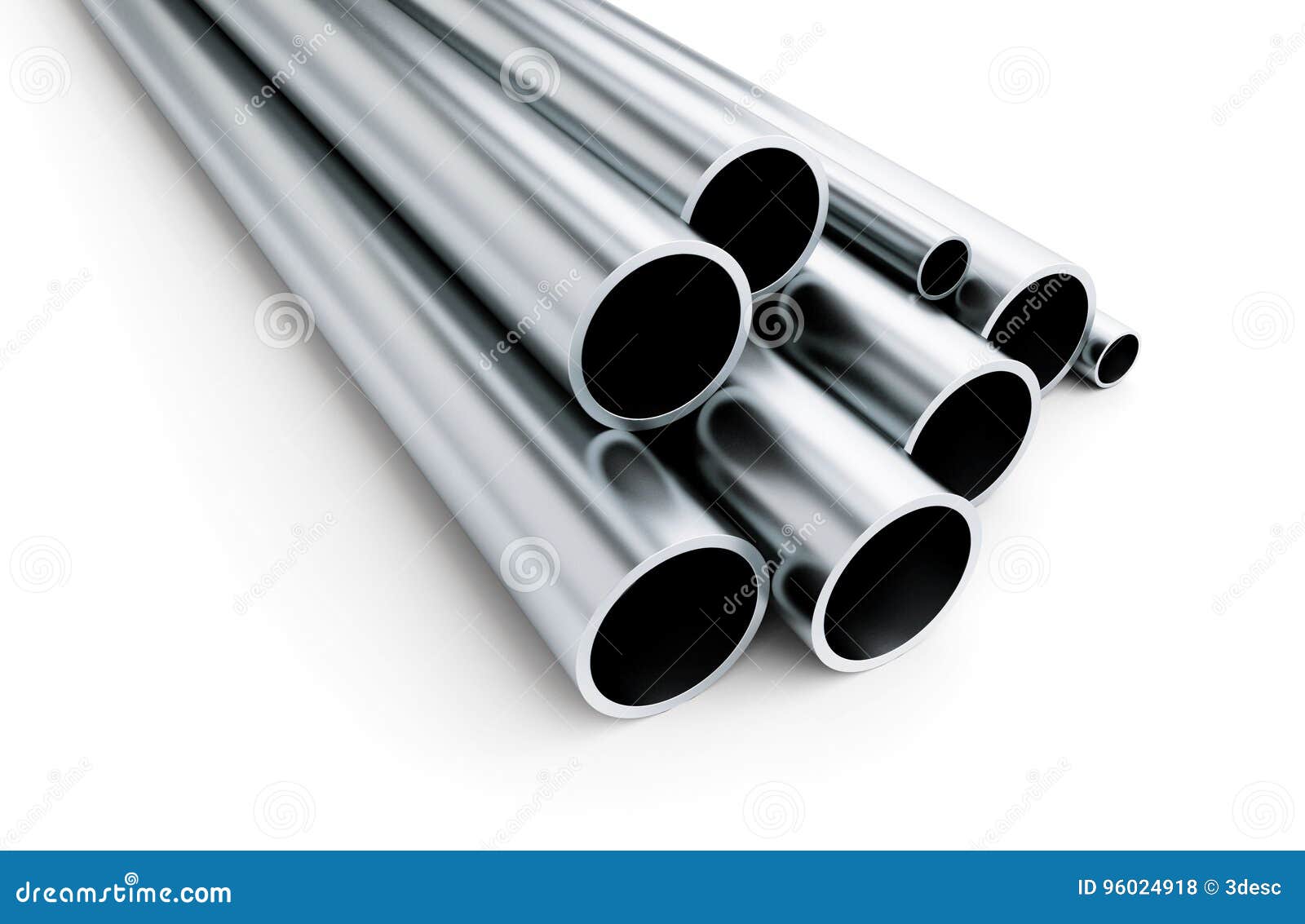 Metal Pipe on White Background. on a White Background 3D Illustration ...
