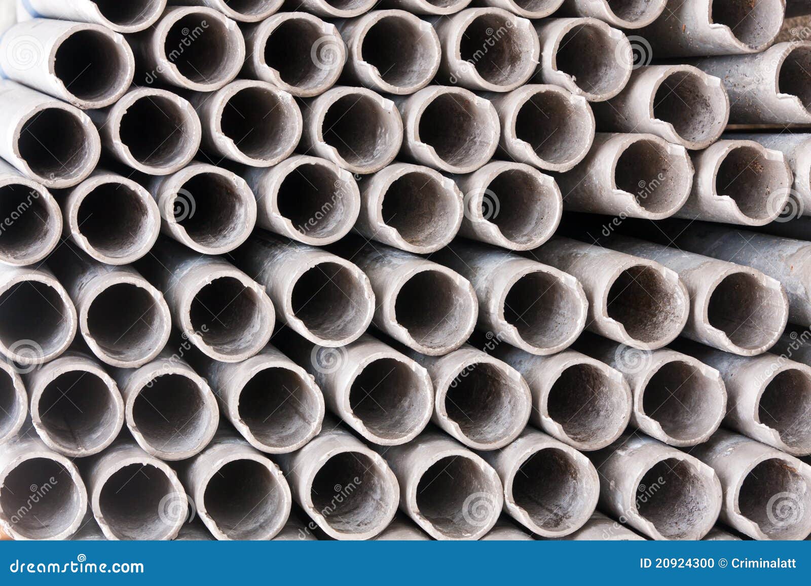 Metal Pipeline in Group from End Stock Photo - Image of industrial ...