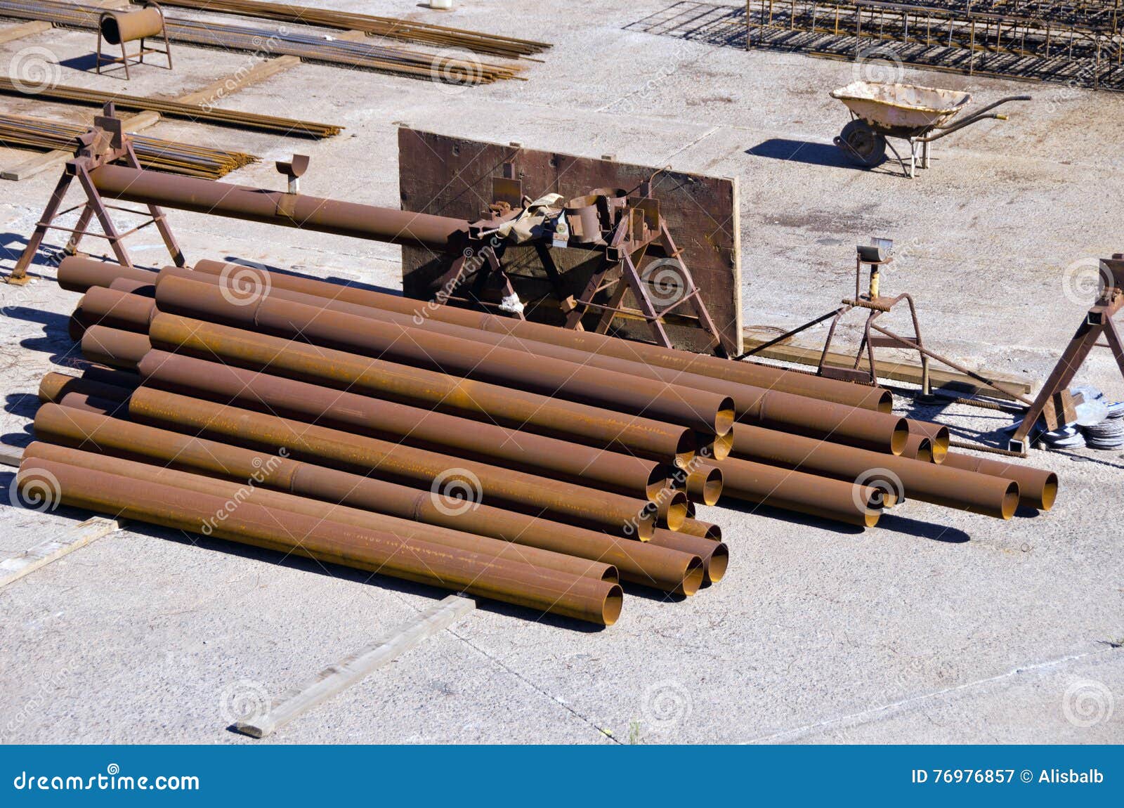 Metal Pipes in Building Area Stock Image - Image of equipment, aged ...