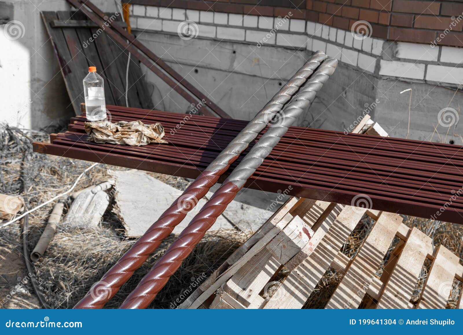 Metal Pipes at a Construction Site Stock Photo - Image of stack ...