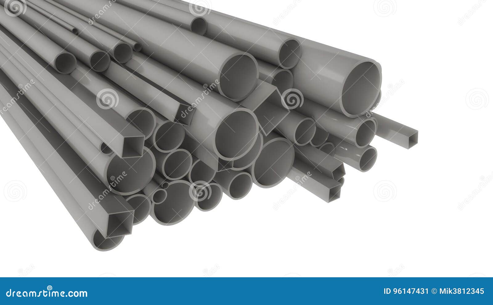 Metal Pipes of Different Shapes and Sizes Stock Image - Image of ...