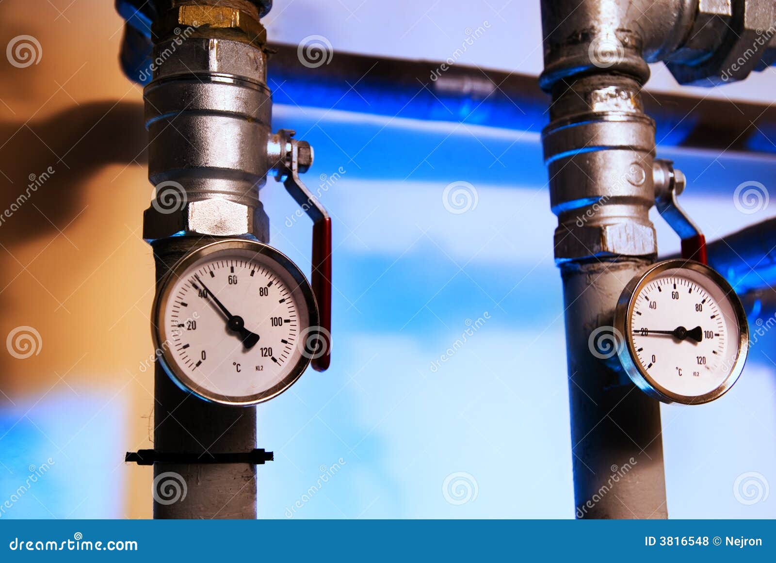 Metal Pipes with Indicators Stock Photo - Image of energy, indicator ...