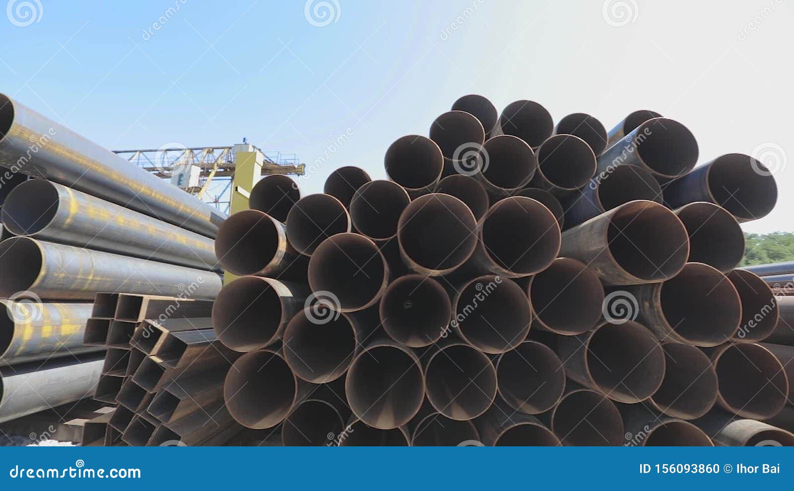 Metal Pipes of Large Diameter in a Metal Warehouse, Large Pipes in an ...