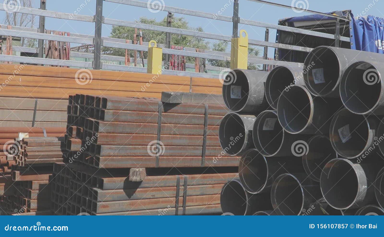 Metal Pipes of Large Diameter in a Metal Warehouse, Large Pipes in an ...