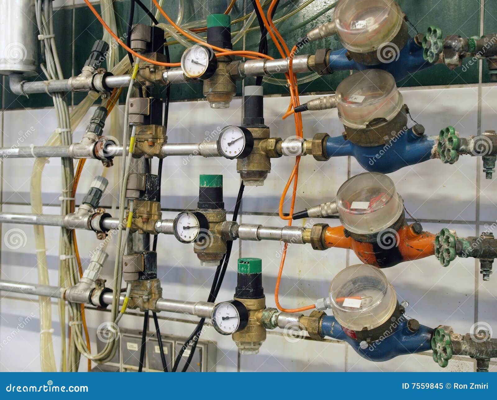 Metal Pipes and Measurement Stock Image - Image of modern, meter: 7559845