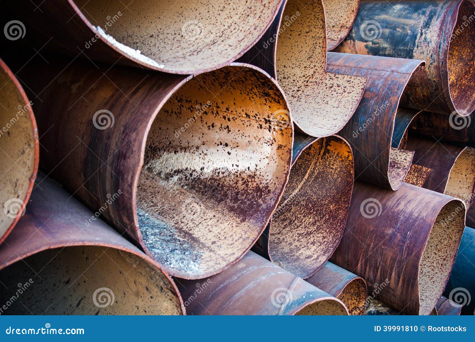 Metal pipes stack stock photo. Image of heap, circular - 39991810