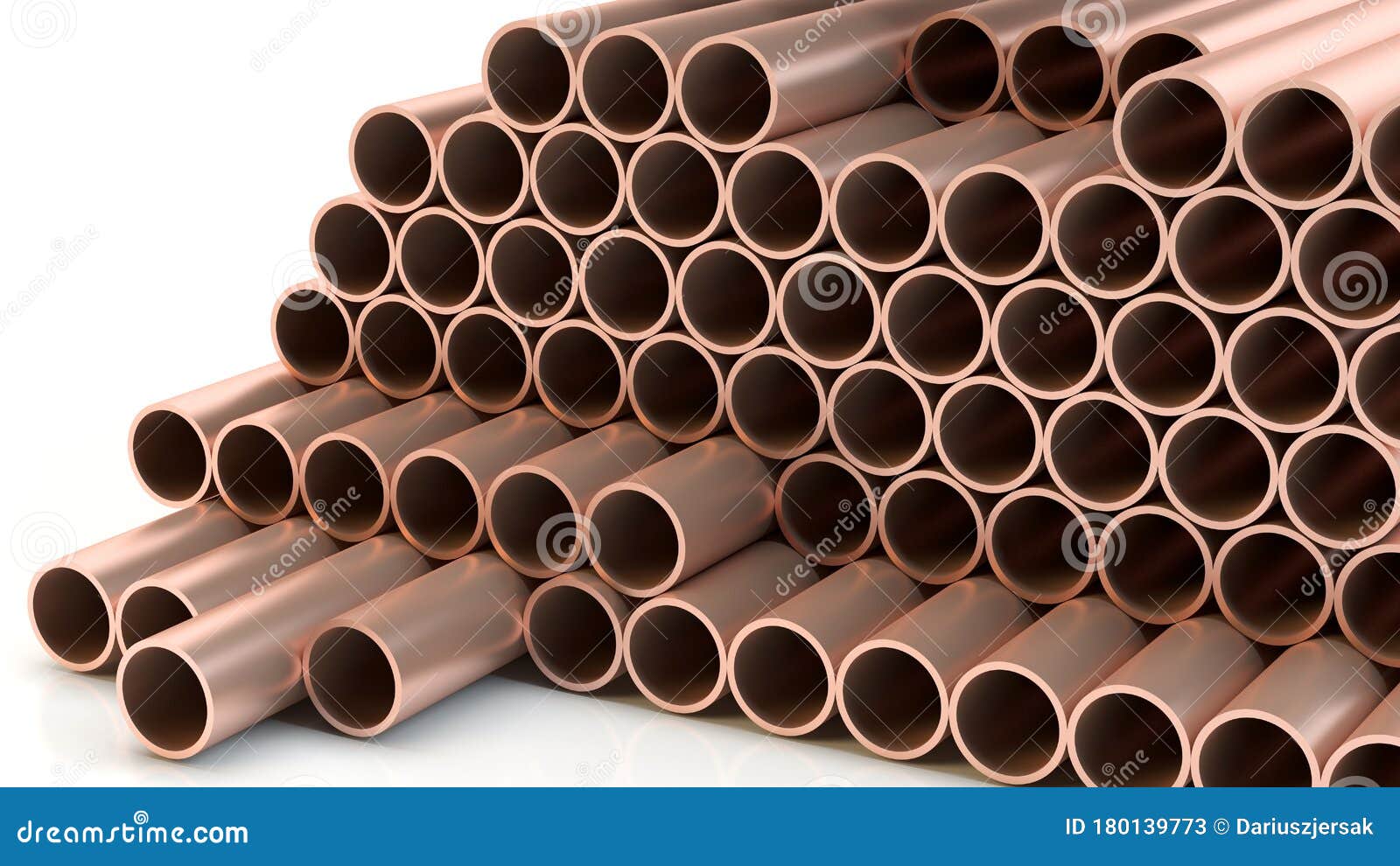 Copper Pipes, 3D Illustration Stock Illustration - Illustration of ...