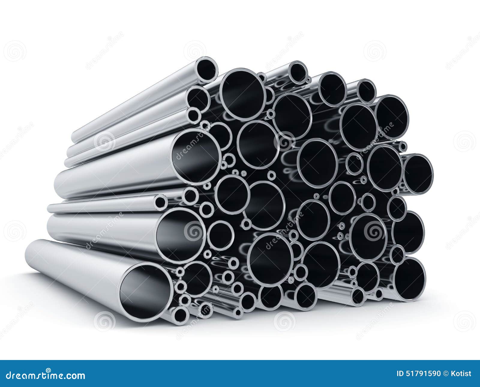 Metal Pipes on White Background Stock Illustration - Illustration of ...