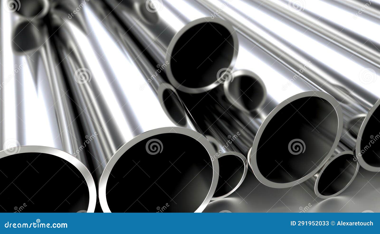 Metal Pipes on a White Background. Stock Illustration - Illustration of ...