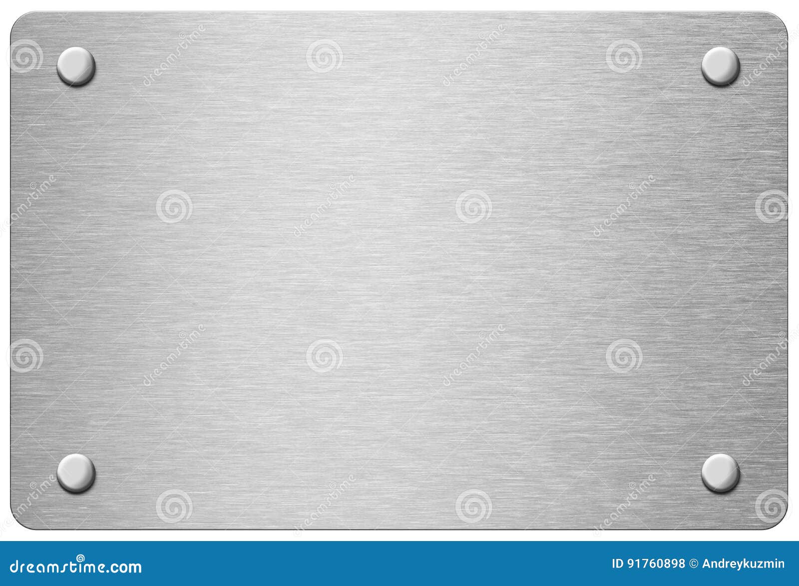 Metal Plaque with Rivets Isolated 3d Illustration Stock Photo - Image ...