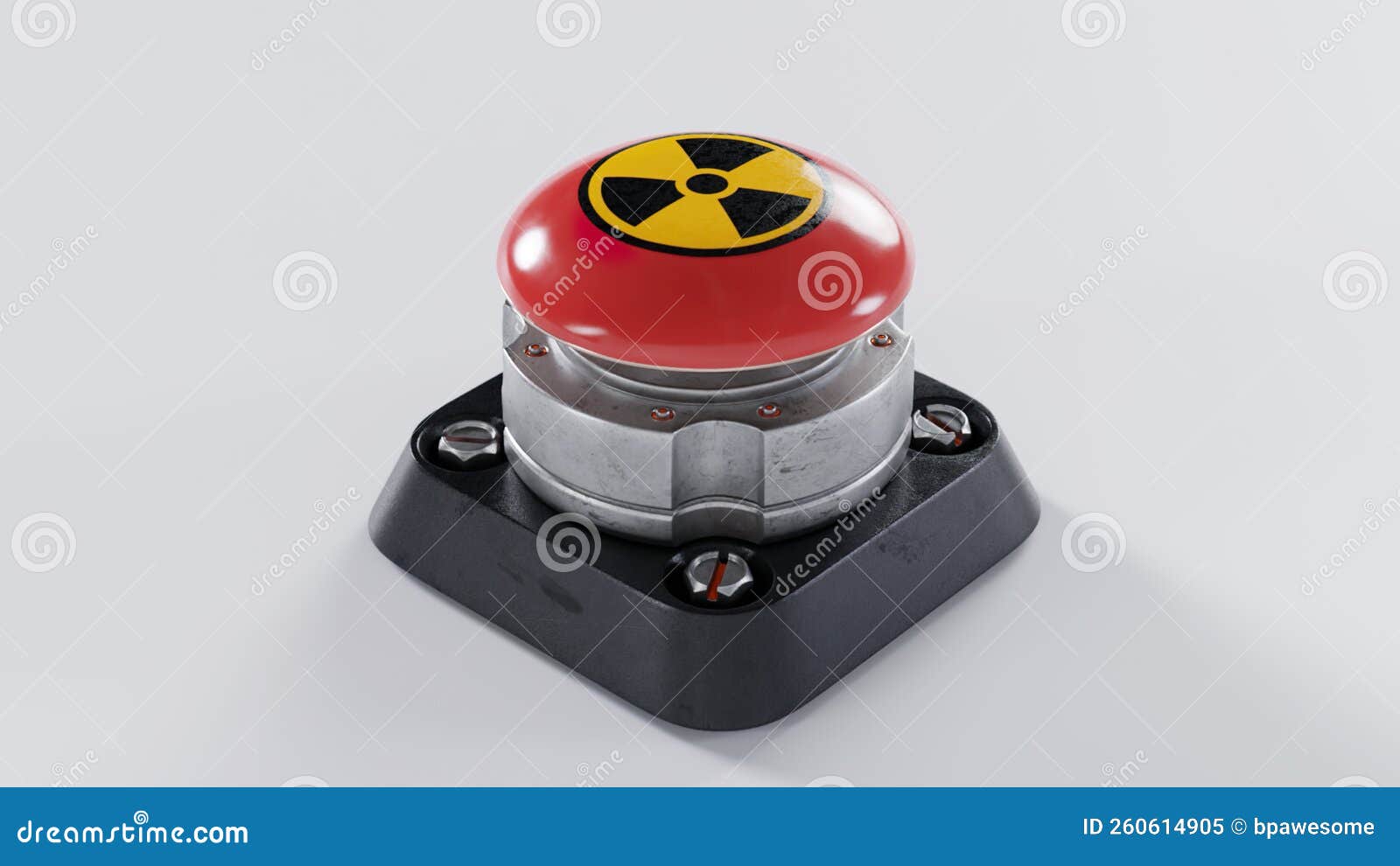 Nuclear Launch Button on a White Background, 3d Render Stock ...