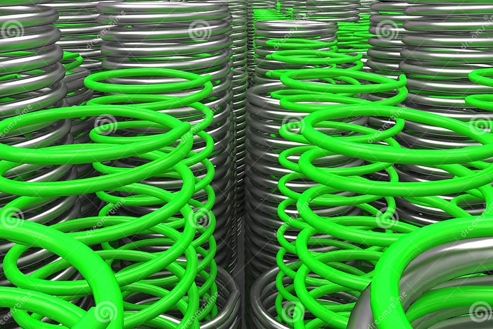 Metal and Plastic Springs and Coils Stock Illustration - Illustration ...