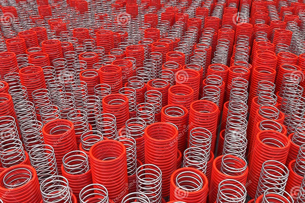 Metal and Plastic Springs and Coils Stock Illustration - Illustration ...