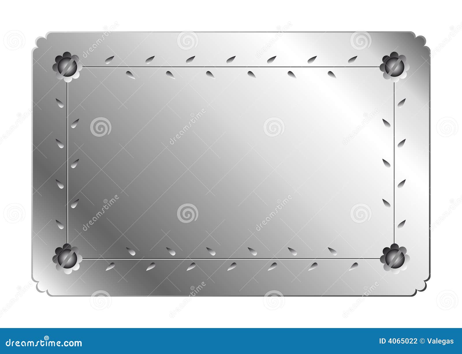 Metal plate stock vector. Illustration of gray, chrome - 4065022