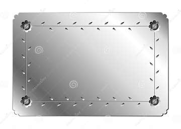 Metal plate stock vector. Illustration of gray, chrome - 4065022