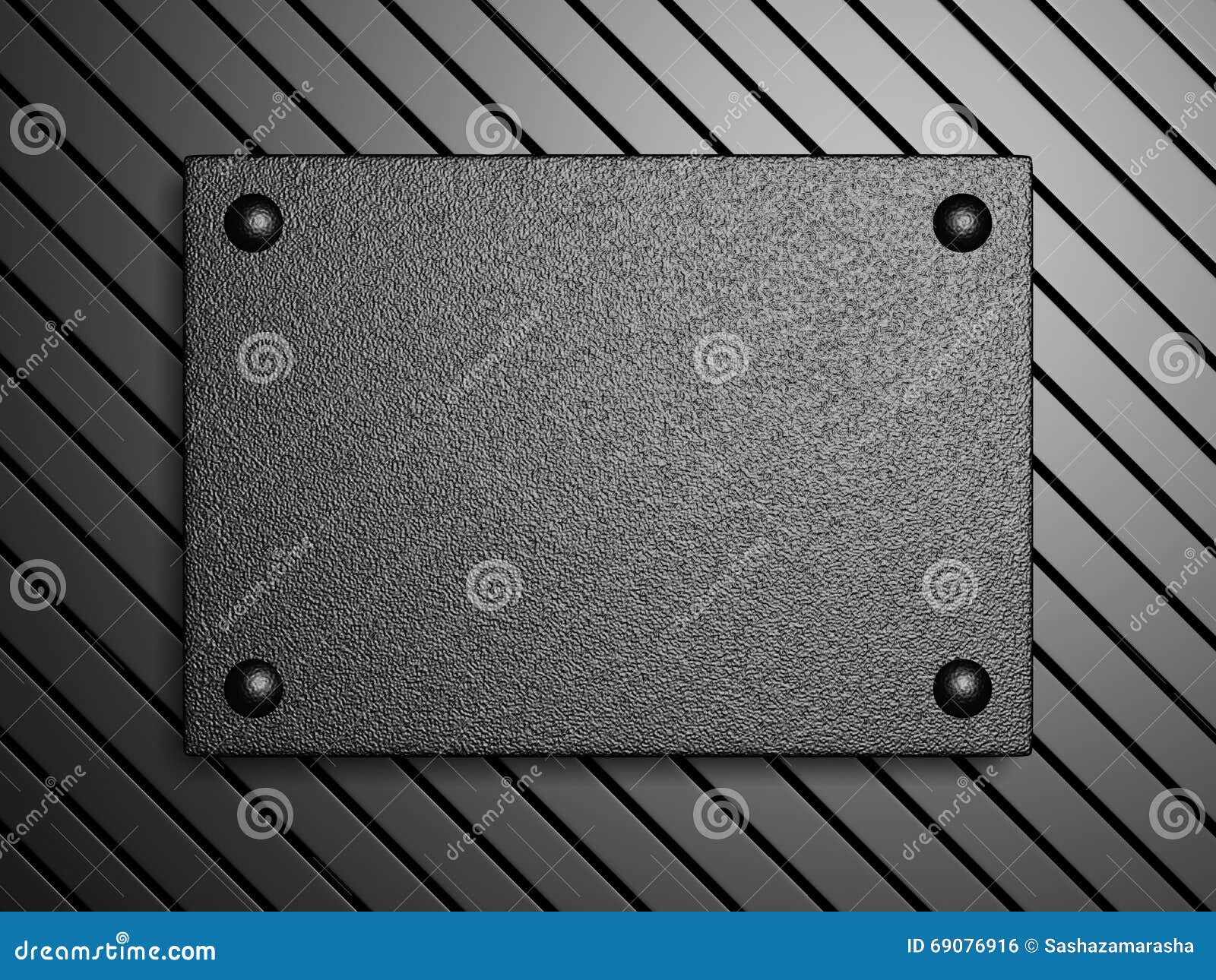 Metal Plate Banner on Dark Shiny Background. Industrial Design E Stock ...