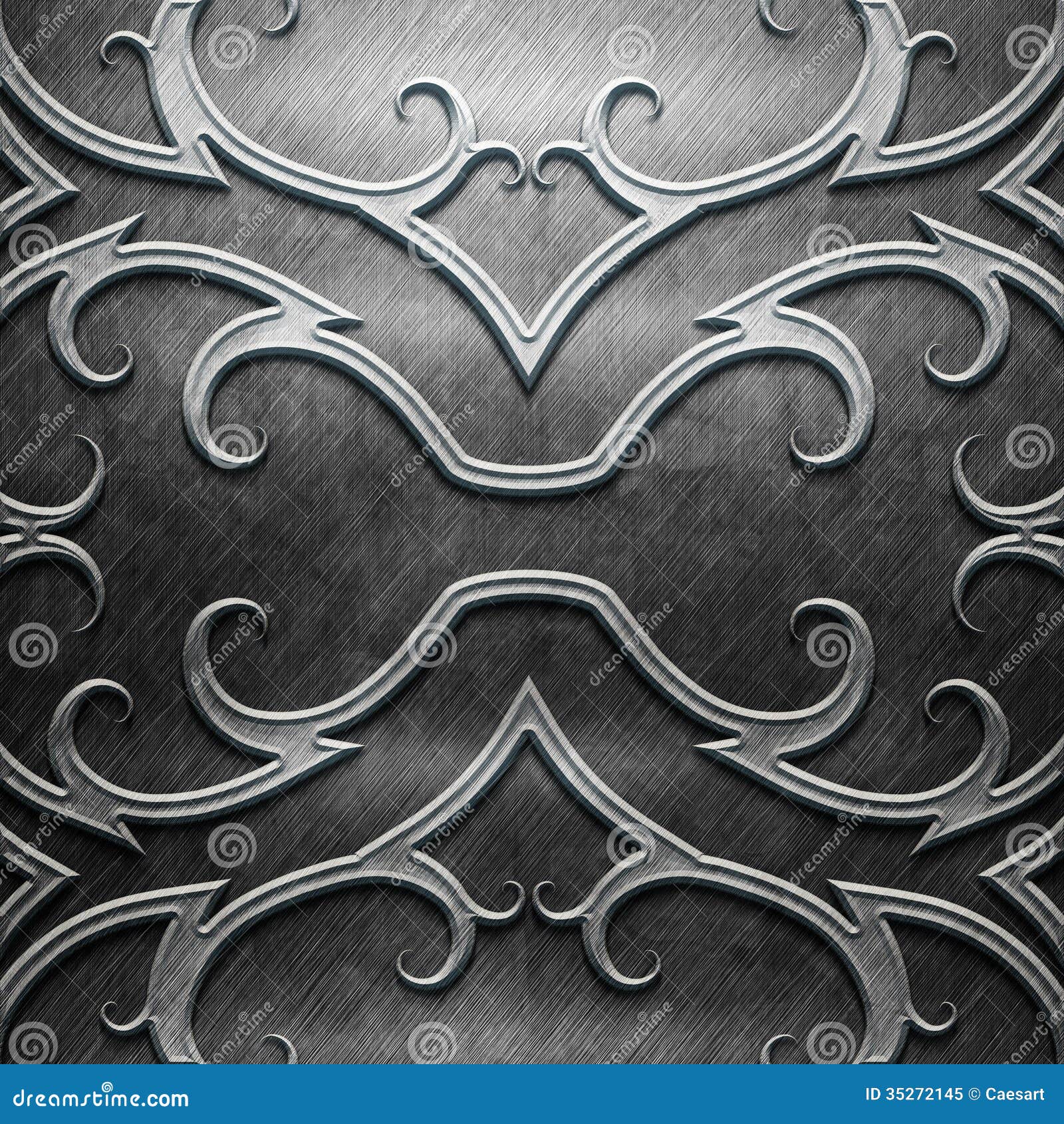 Metal Plate with Carved Pattern Stock Illustration - Illustration of ...