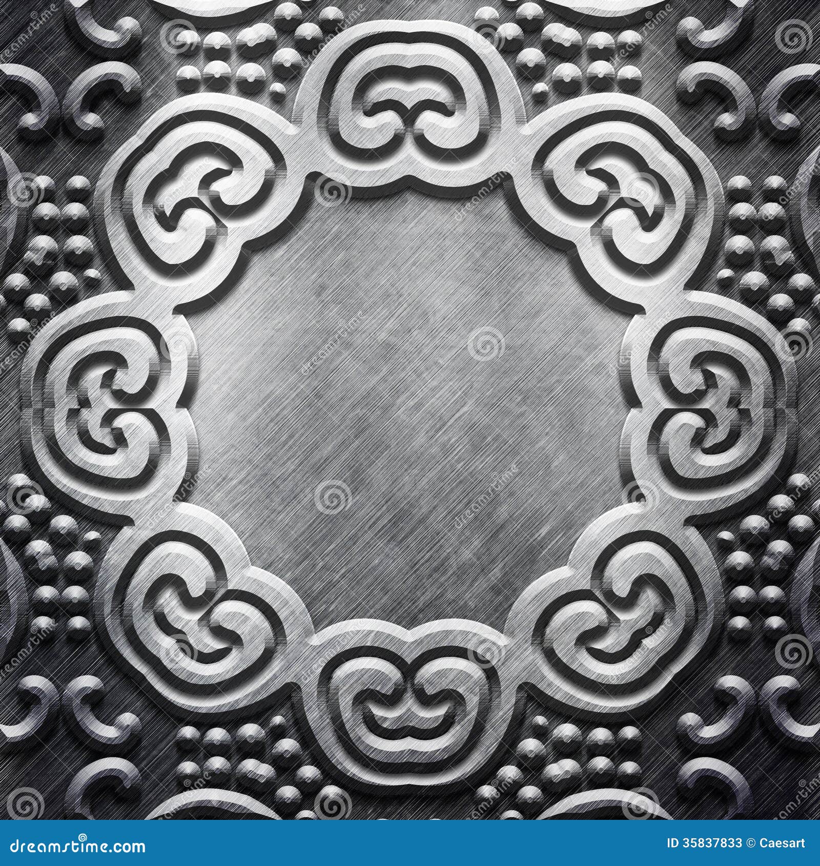 Metal Plate with Carved Pattern Stock Illustration - Illustration of ...