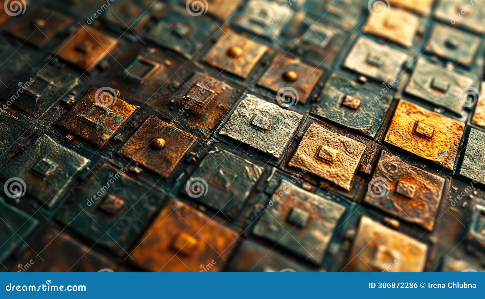 Metal Plate with Embossed of Square Designs Stock Illustration ...