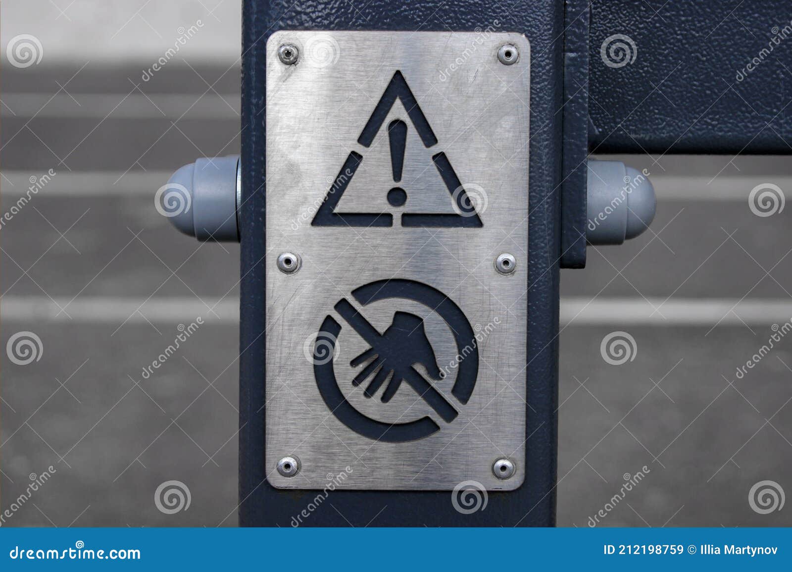 The Metal Plate Has an Engraved DO NOT TOUCH and CAUTION Sign Stock ...