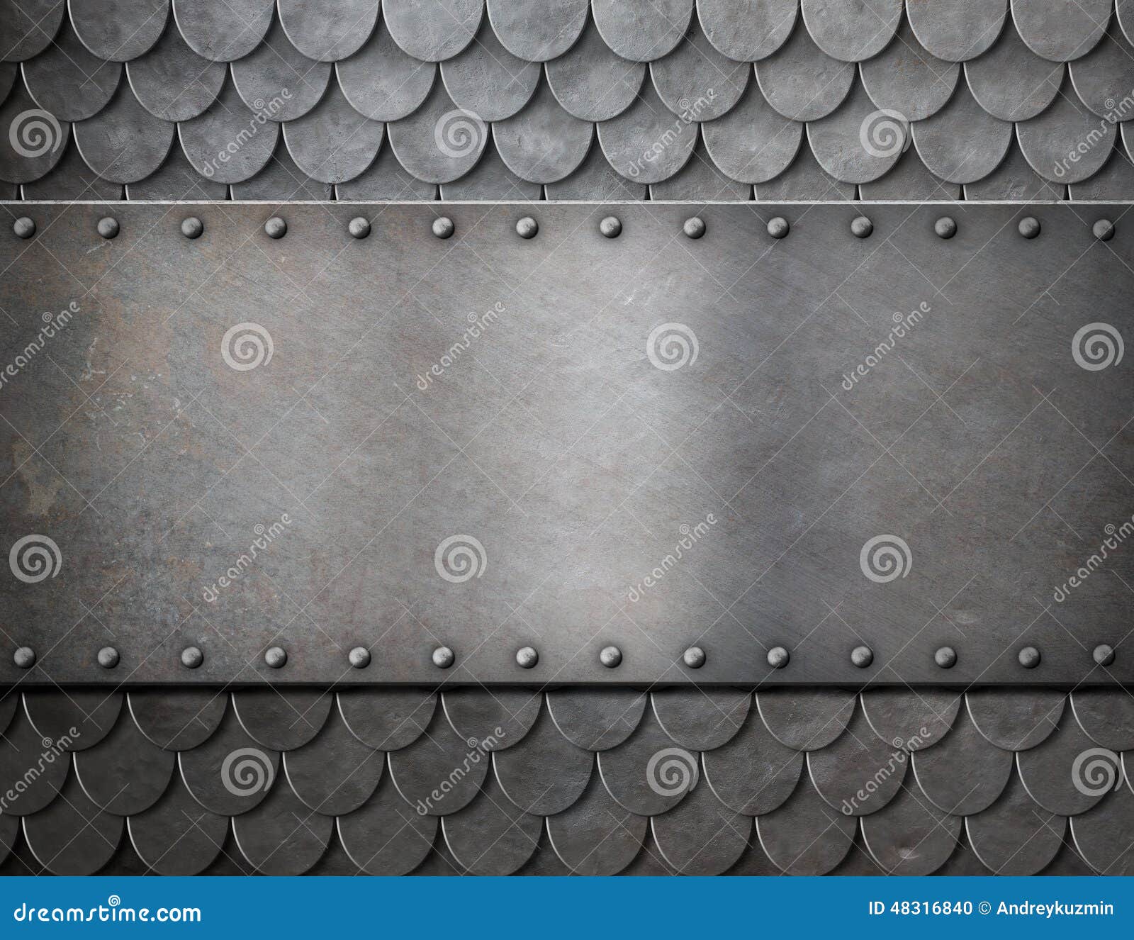 Metal Plate Over Scales Armor Background Royalty-Free Stock Image ...