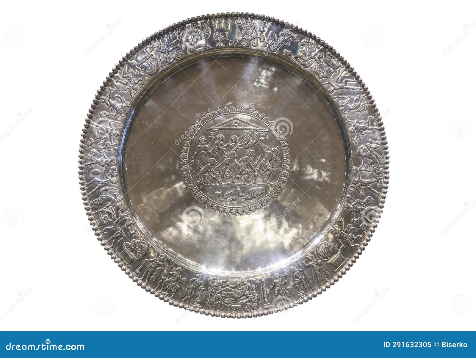 Metal Plate with Rich Decorations Stock Image - Image of center ...