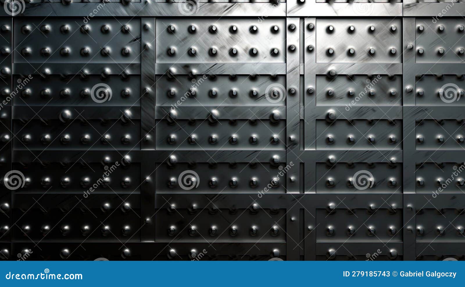 Metal Plate with Rivets and Rivets Stock Illustration - Illustration of ...