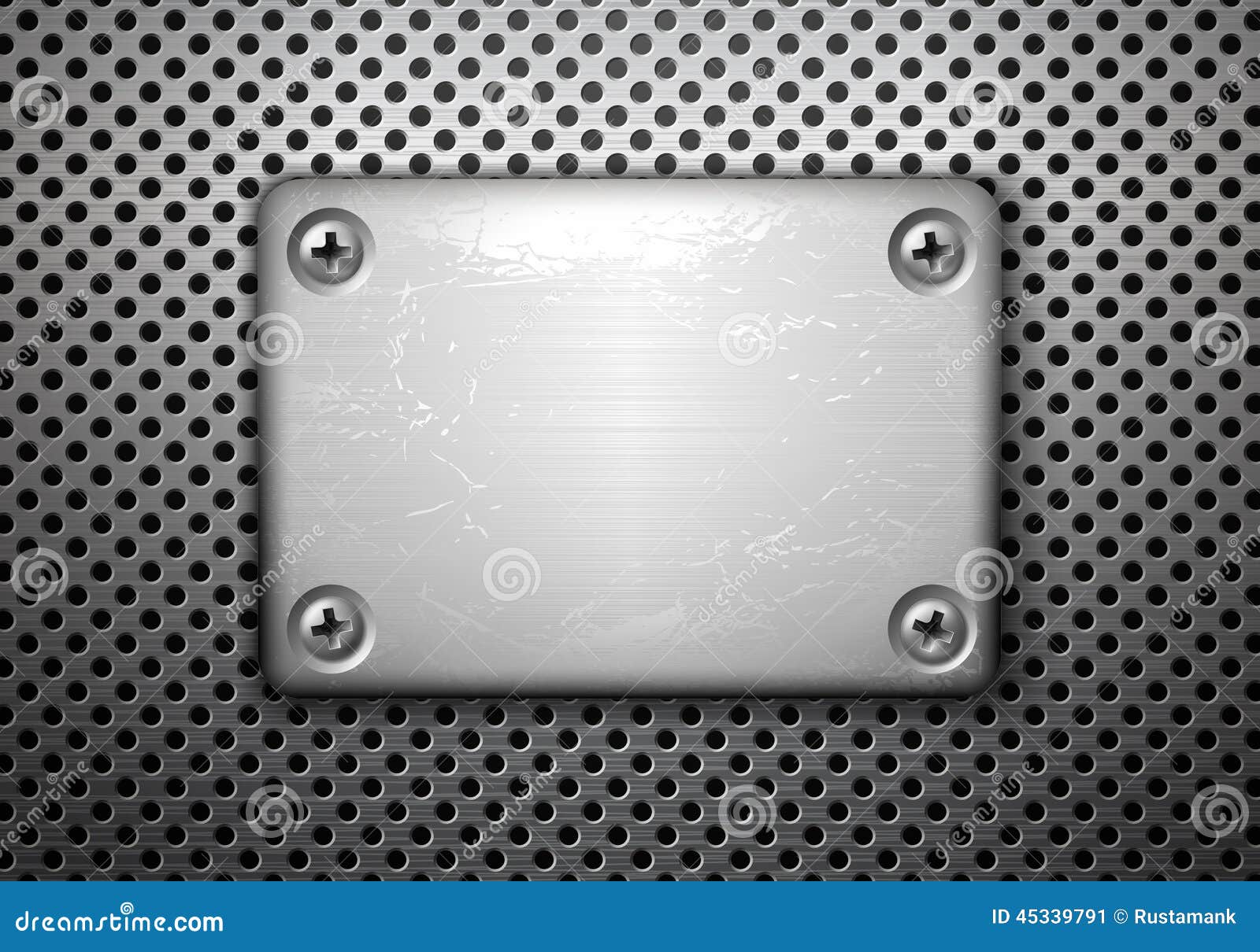 Metal plate with screws stock vector. Illustration of industrial - 45339791
