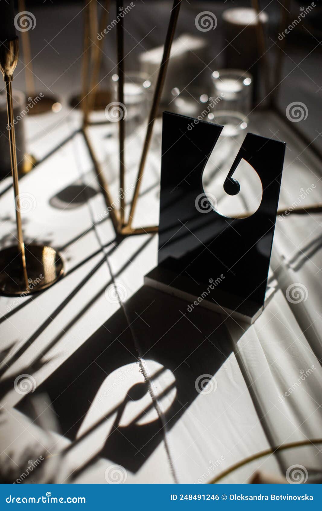 Metal Plate with Table Number at the Wedding Party Stock Photo - Image ...