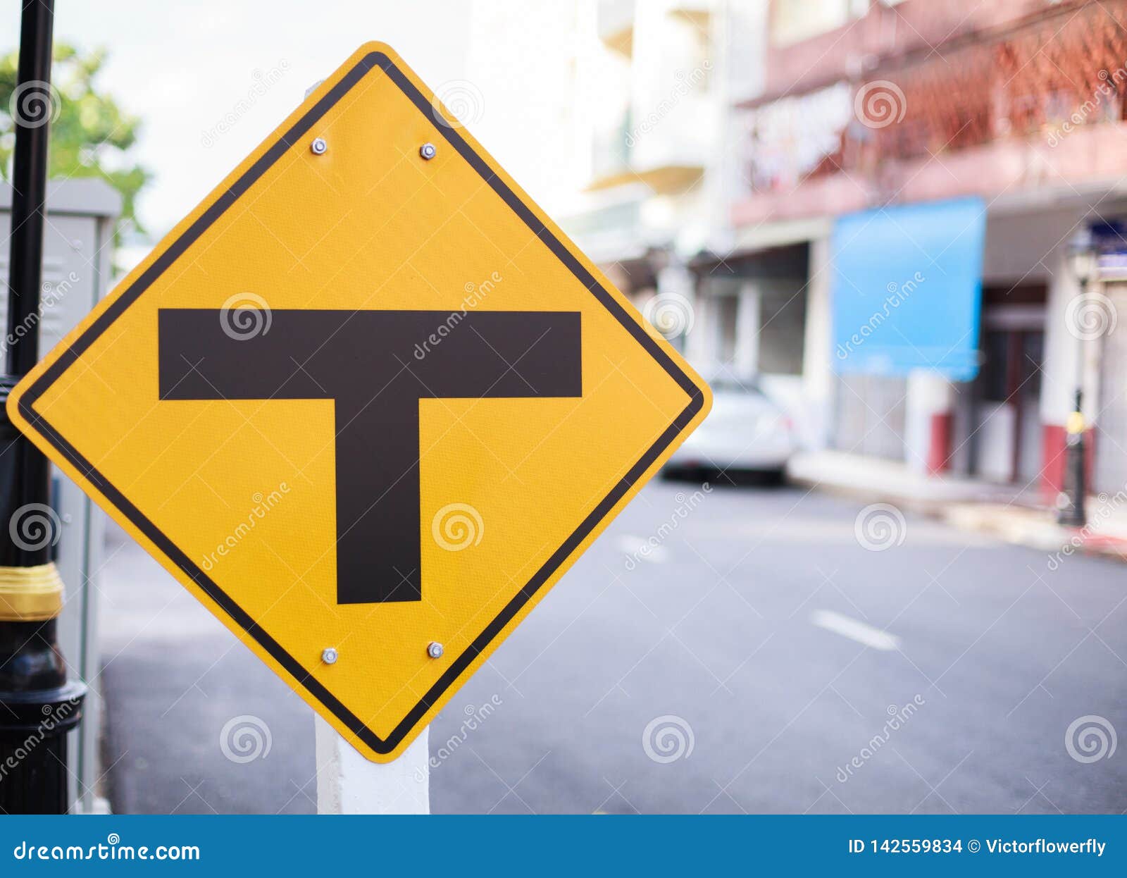 Metal Plate Traffic Sign: Intersection, Three Way Junction, Split ...