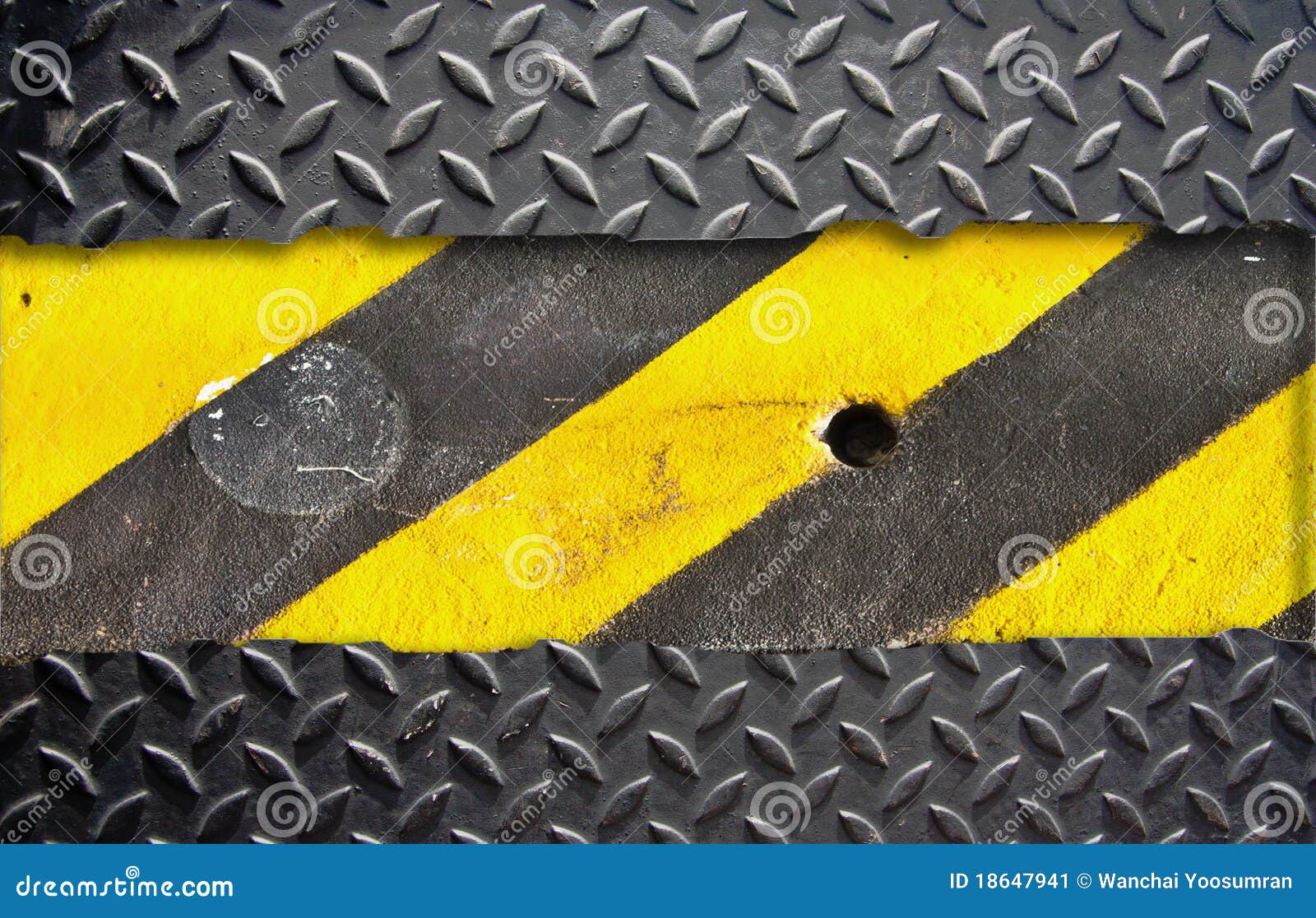 Metal Plate with Warning Strip Stock Image - Image of layout, industry ...