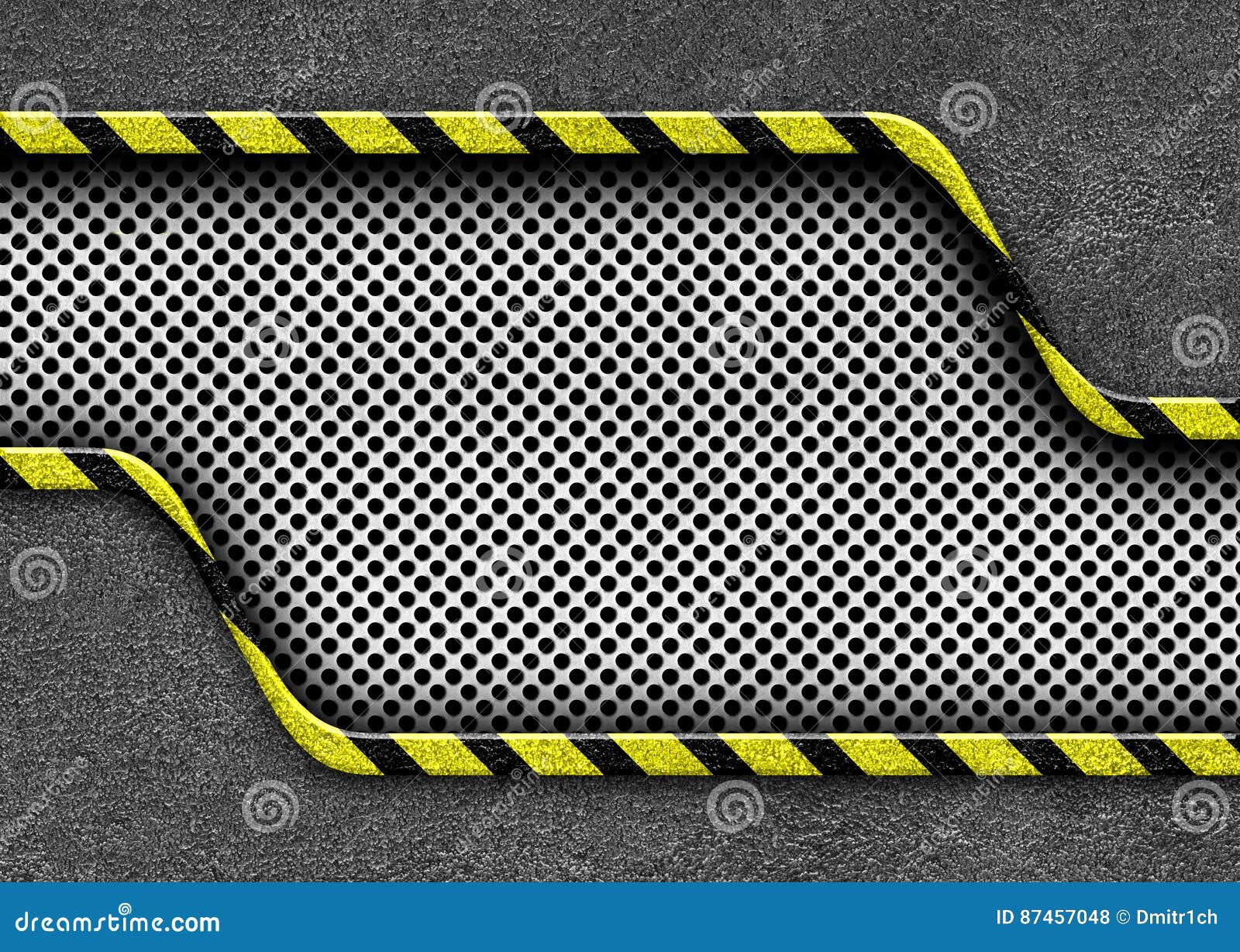 Metal Plate with Warning Stripes Background Attention Danger Stock ...