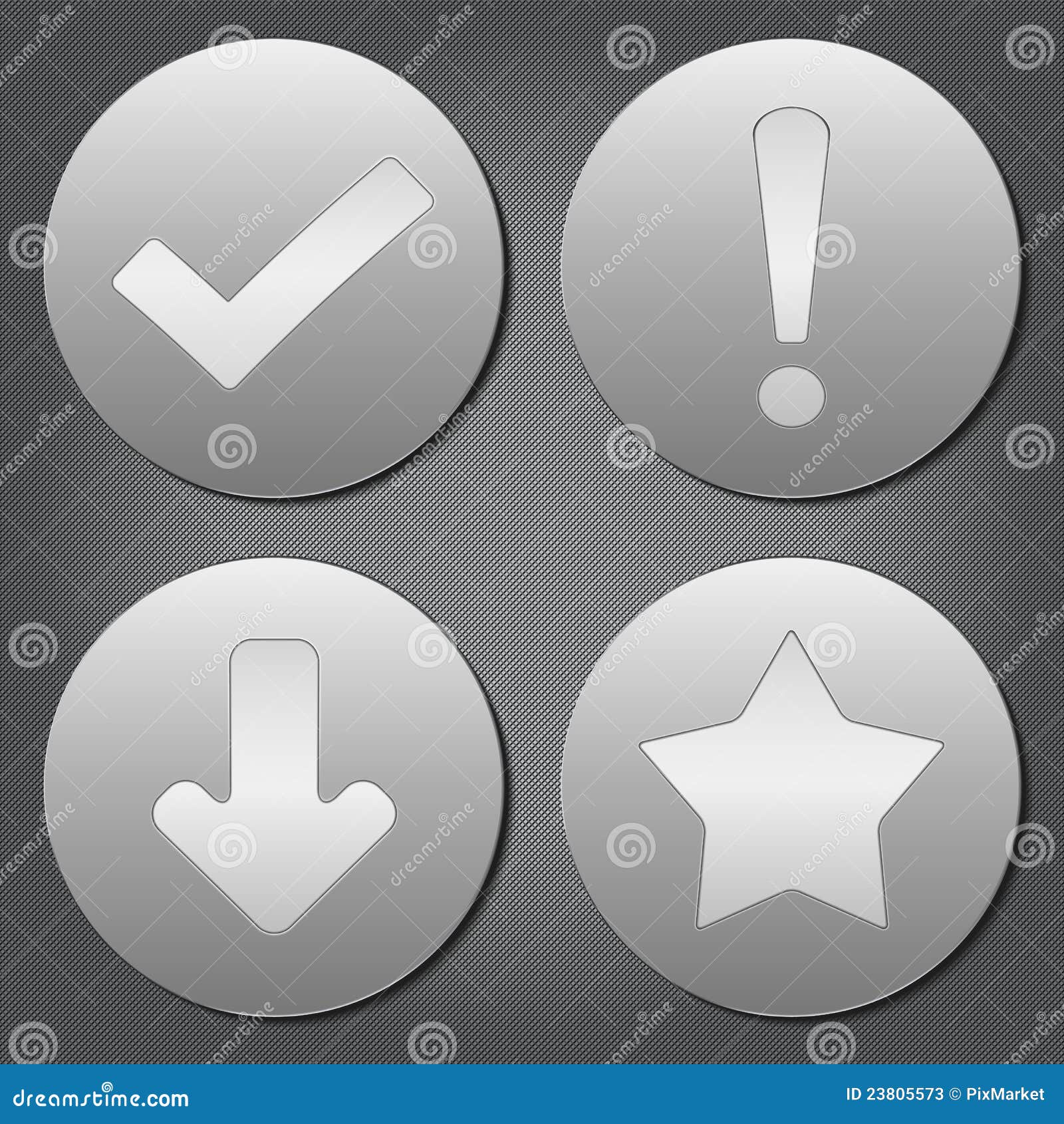 Metal plates with icons stock illustration. Illustration of carbon ...